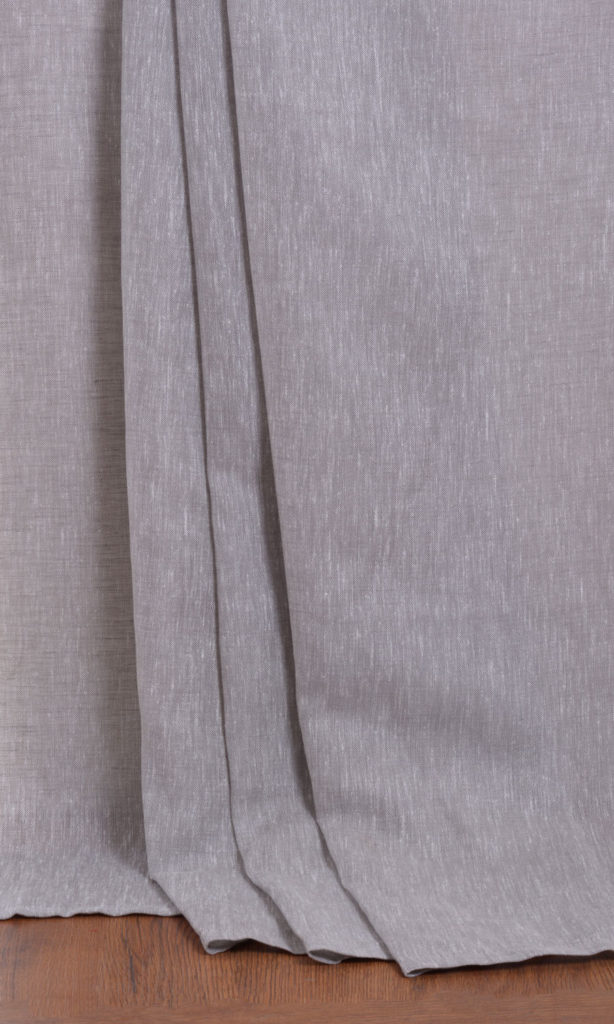 Shop Grey Semi-Sheer Linen Roman Blinds I Black/ Grey I Spiffy Spools