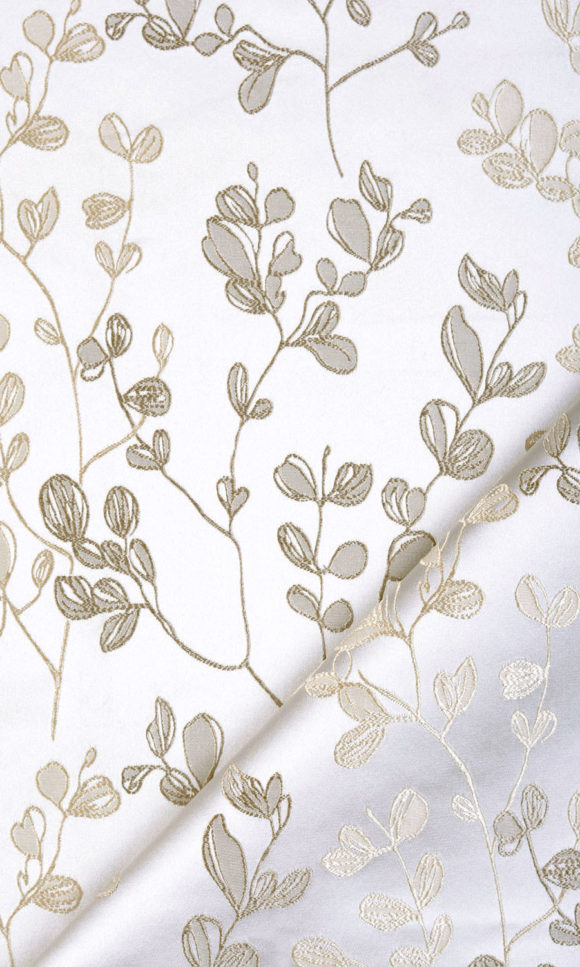 Floral Patterned Fabric Sample/ Swatch I Beige/ Brown