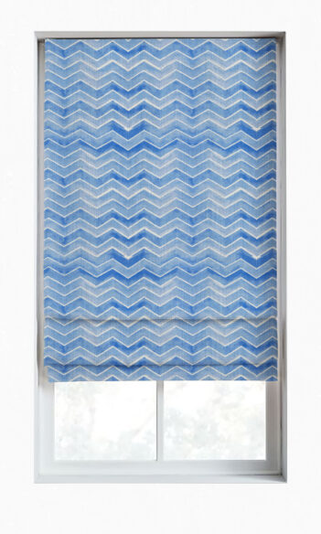 Buy Chevron Print Shades Online I Eggshell White/ Blue I Spiffy Spools