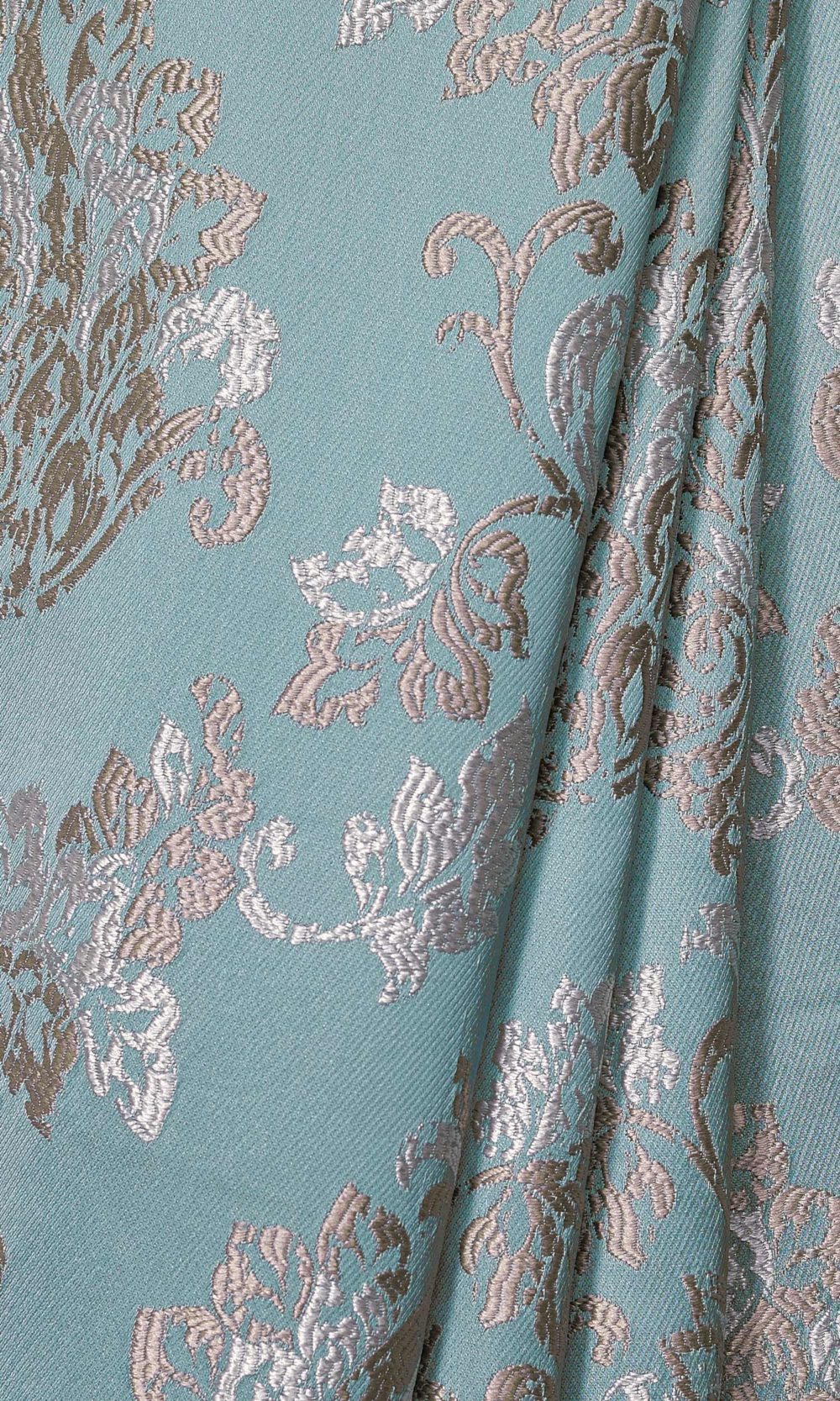 'Modena' Fleur De Lis Patterned Fabric Sample (Blue)