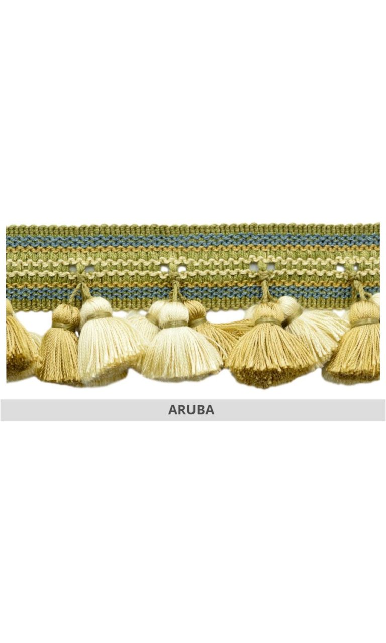 Custom Roman Shades with Decorative 'Rhapsody' Tassel Trim I Spiffy Spools