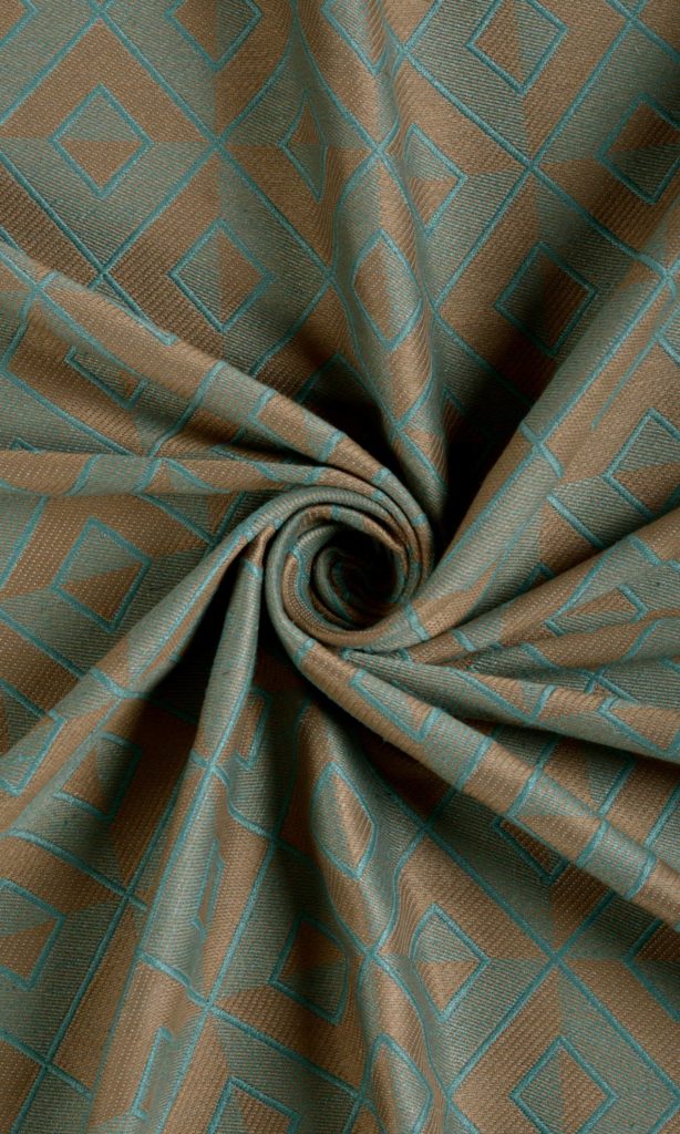 Shop Woven Diamond Patterned Blinds Online I Turquoise Blue/ Brown