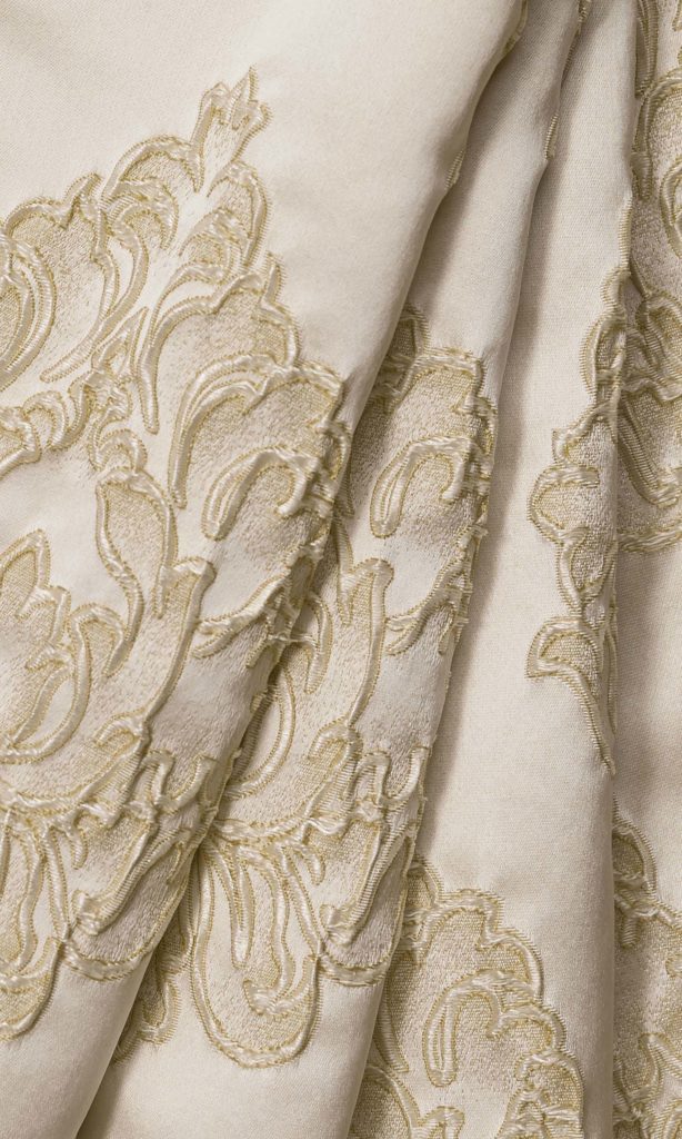 'Allegro' Made-to-Order Patterned Window Drapes (Off White)