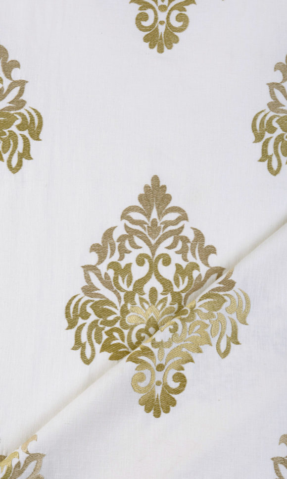 Buy Damask Patterned Window Shades Online I Ivory/ Beige/ Brown