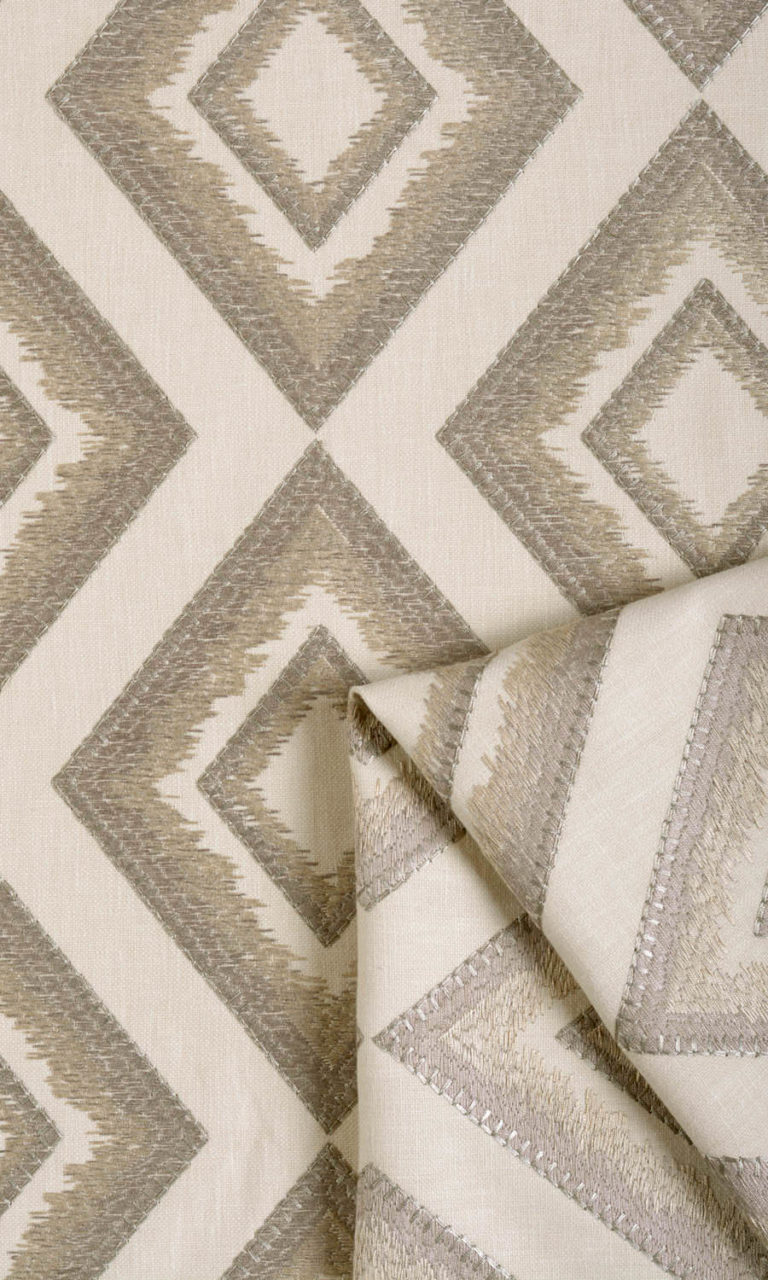 Diamond Patterned Curtains Online I Beige/ Brown/ Beige I Spiffy Spools