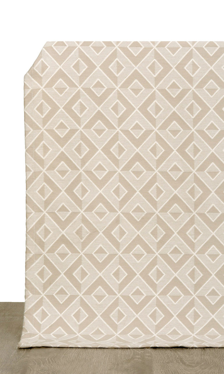 Shop Woven Diamond Patterned Window Shades Online I White/ Tan