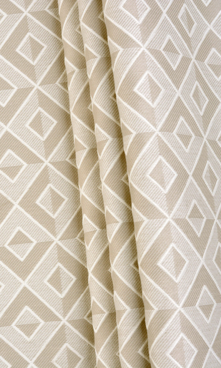 Shop Woven Diamond Patterned Window Shades Online I White/ Tan