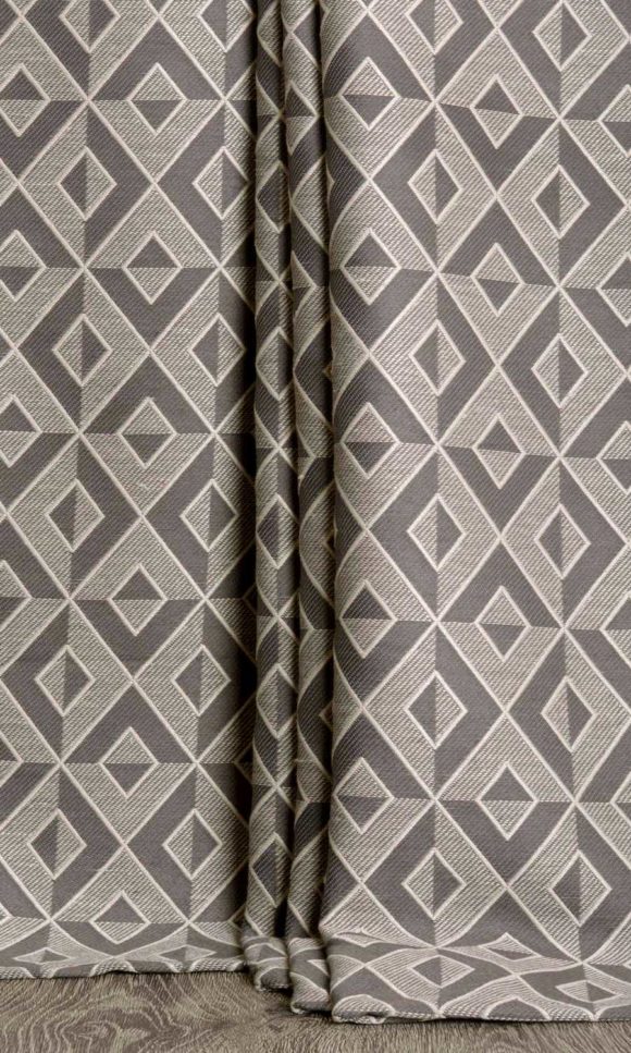 Shop Diamond Patterned Jacquard Blinds I Charcoal Grey I Spiffy Spools