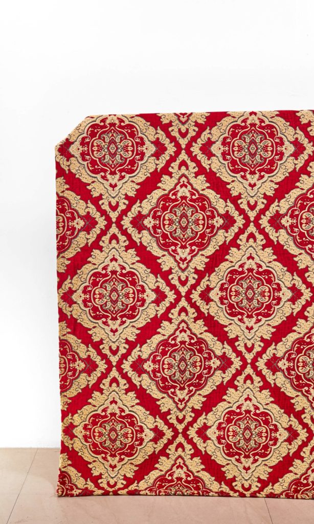 Buy Damask Velvet Window Blinds Online I Beige/ Brown/ Red