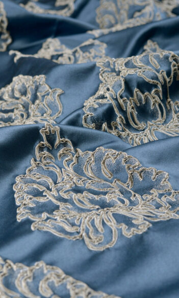 'Ensemble' Made-to-Order Window Fabric Sample (Navy Blue/ Gray)