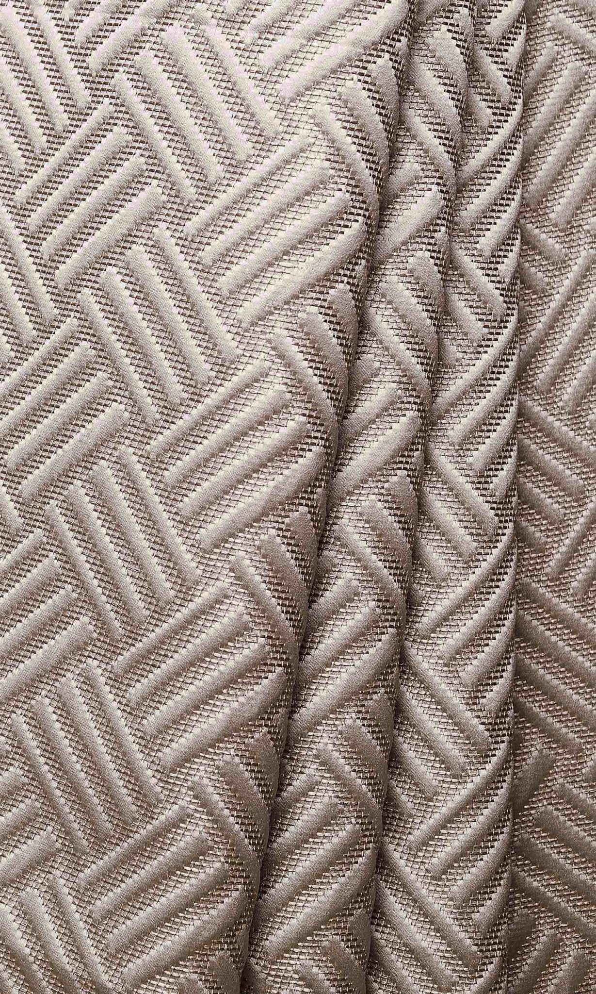 Silk Blend Geometric Patterned Fabric Sample/ Swatch I Caramel