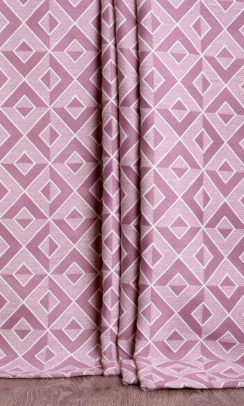 Diamond Patterned Jacquard Window Curtains Online I Pink I Spiffy Spools