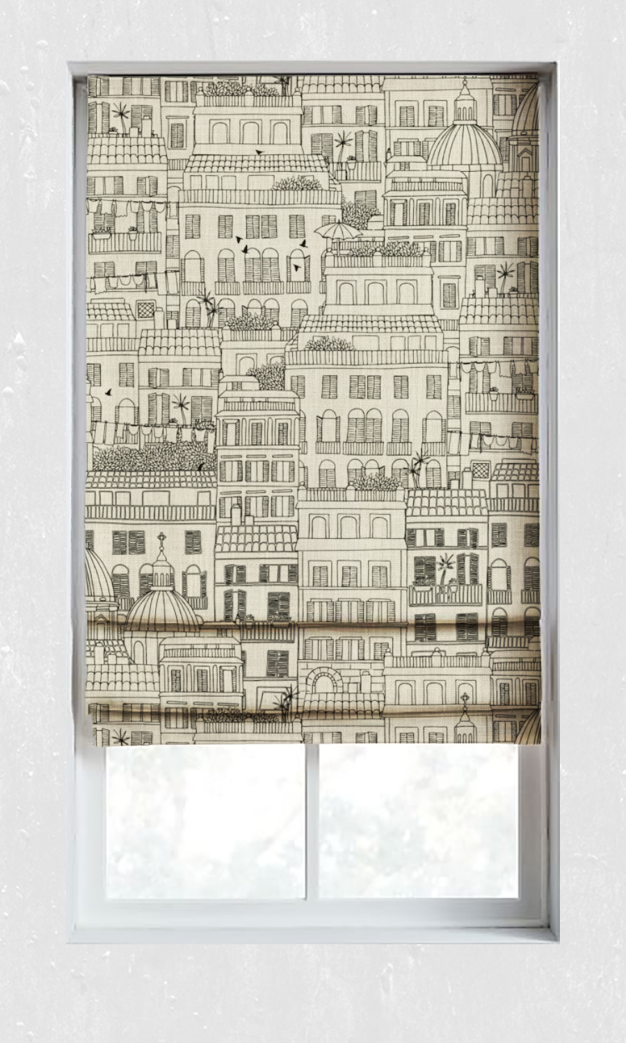 Buy Custom Print Roman Shades Online I Black/ Milky White I Spiffy Spools