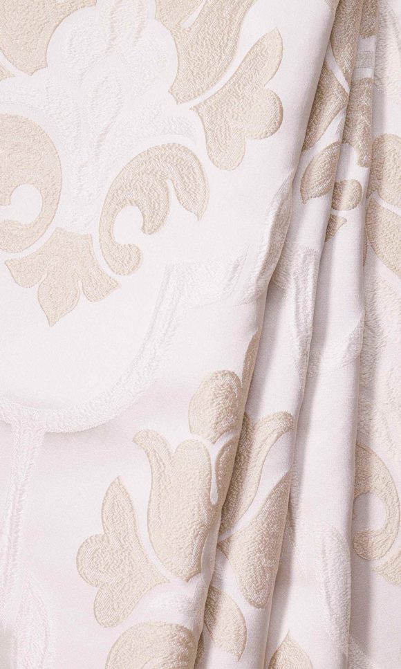 Buy Self-Patterned Damask Custom Roman Shades Online I Beige/ Cream