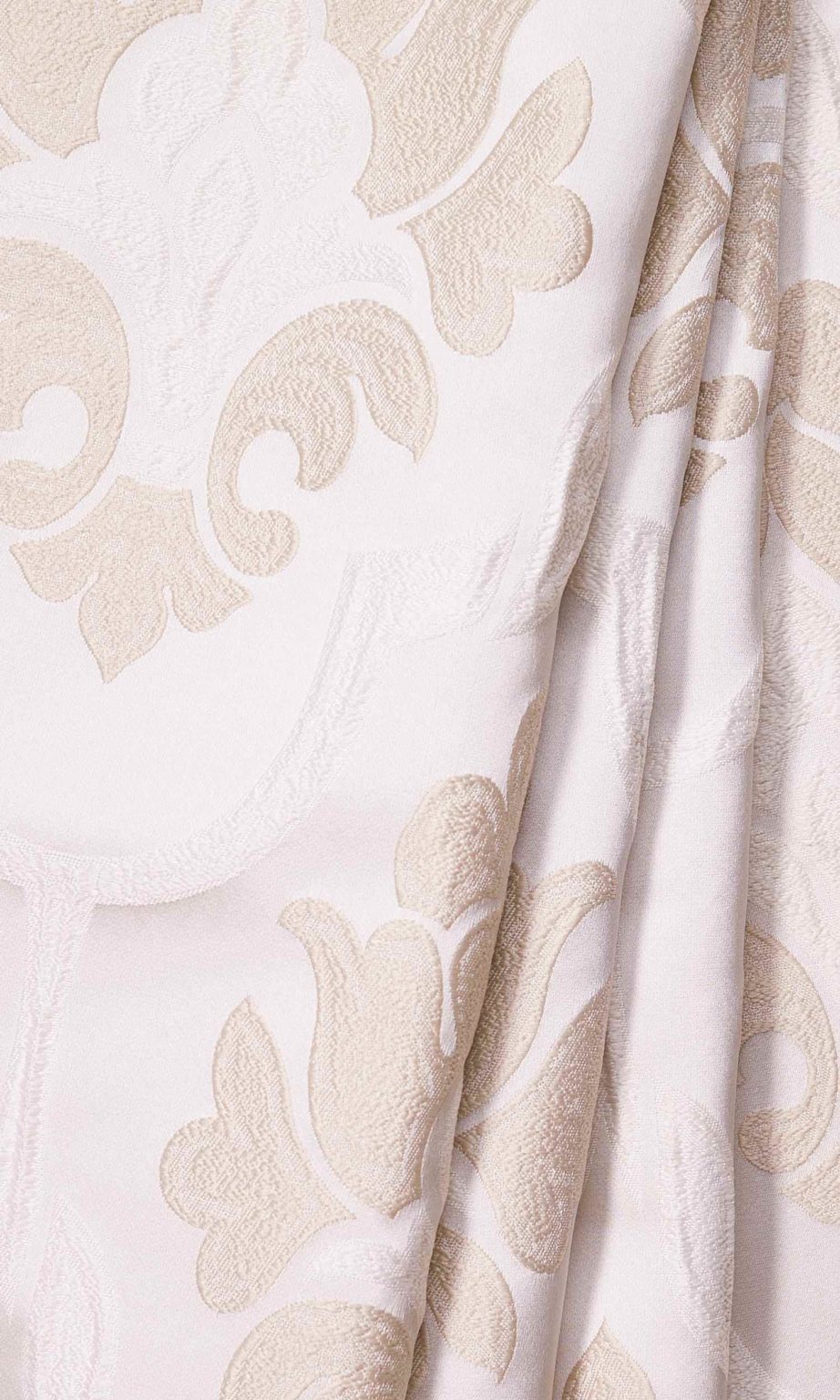 Buy Self-Patterned Damask Custom Roman Shades Online I Beige/ Cream