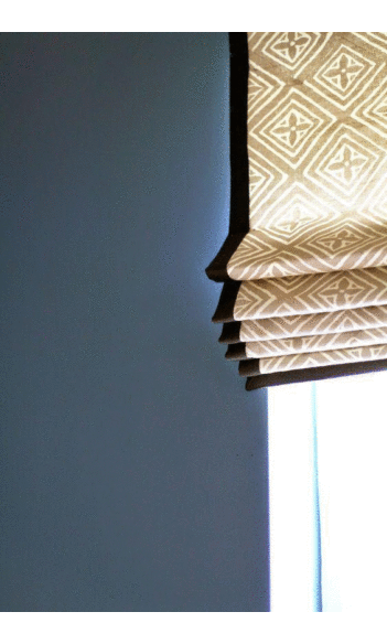 Custom Roman Shades with Grosgrain Ribbon Trim I Spiffy Spools