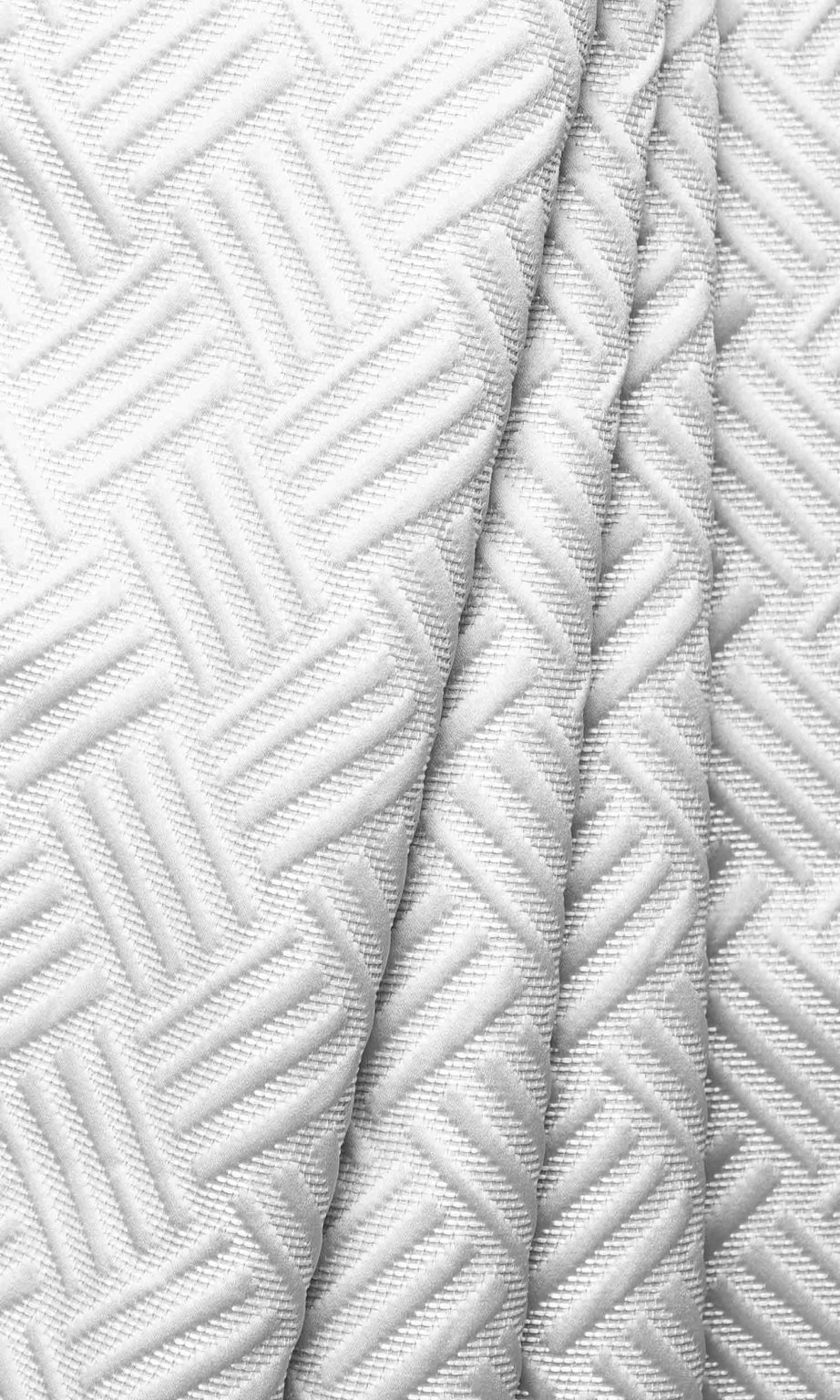 Geometric Patterned Fabric Sample/ Swatch I Cotton White