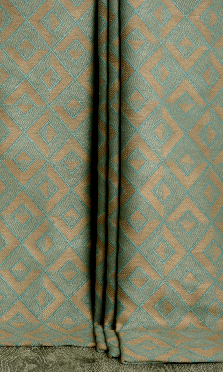 Shop Woven Diamond Patterned Blinds Online I Turquoise Blue/ Brown