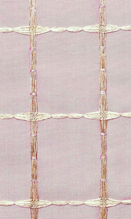 Checker Patterned Fabric Sample/ Swatch I Pink and Gold