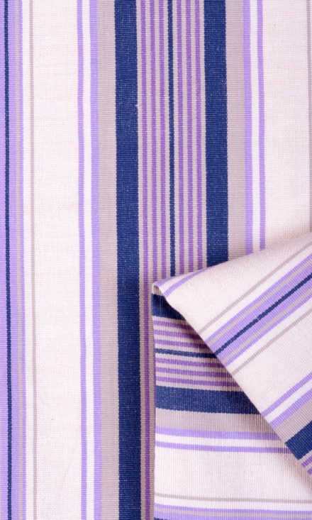 'Vynuoge' Striped Cotton Roman Shades (Violet/ Purple/ White)