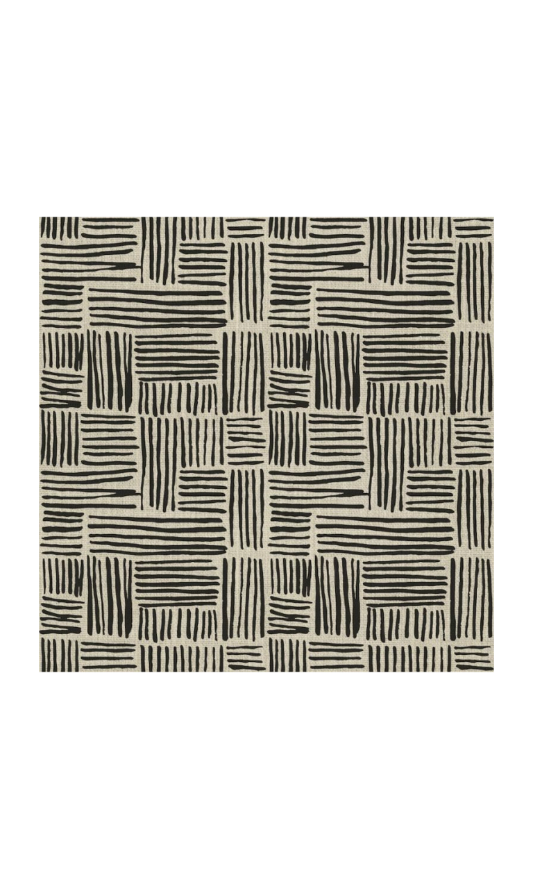 'Linear Patchwork' Modern Print Custom Shades (Black/ Ivory)