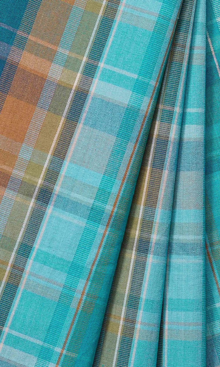 Geometric Patterned Cotton Fabric Sample/ Swatch I Blue