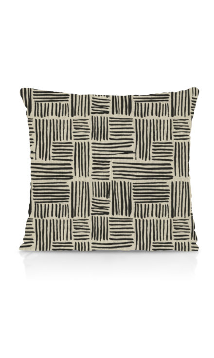 'Linear Patchwork' Modern Print Custom Shades (Black/ Ivory)