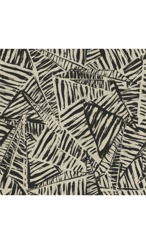 'Abstract Mood' Printed Roman Shades (Black/ Milky White)