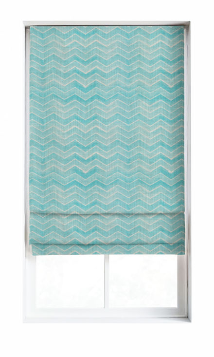 'Baldwin Blue' Chevron Print Shades (Eggshell White/ Blue)
