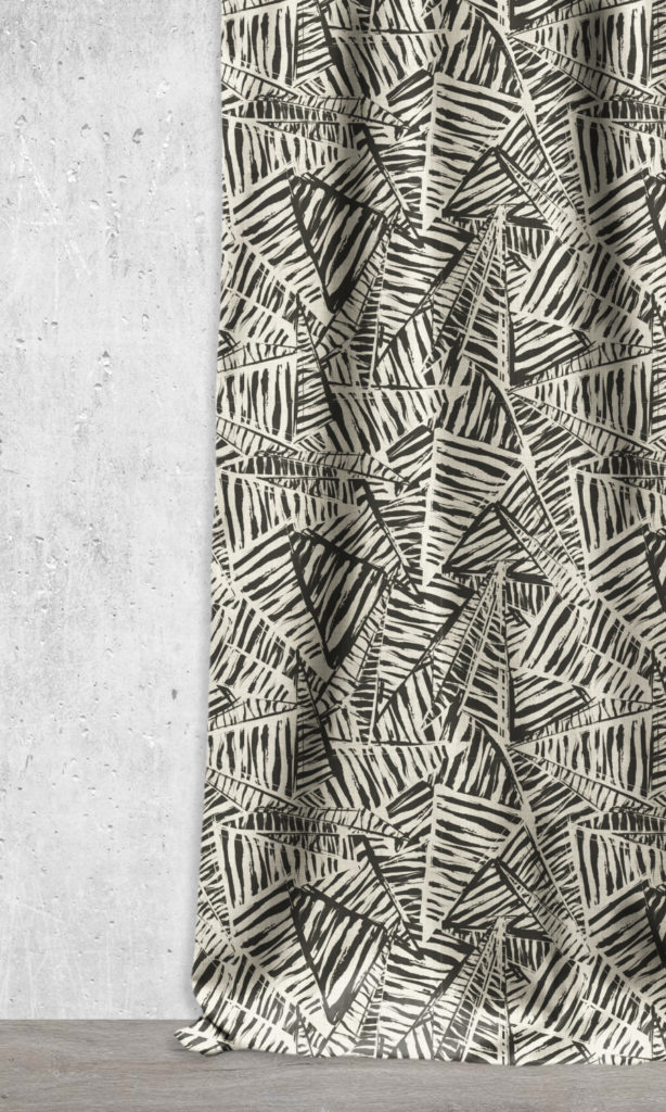 'Abstract Mood' Printed Roman Shades (Black/ Milky White)