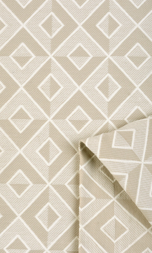 Shop Woven Diamond Patterned Window Shades Online I White/ Tan