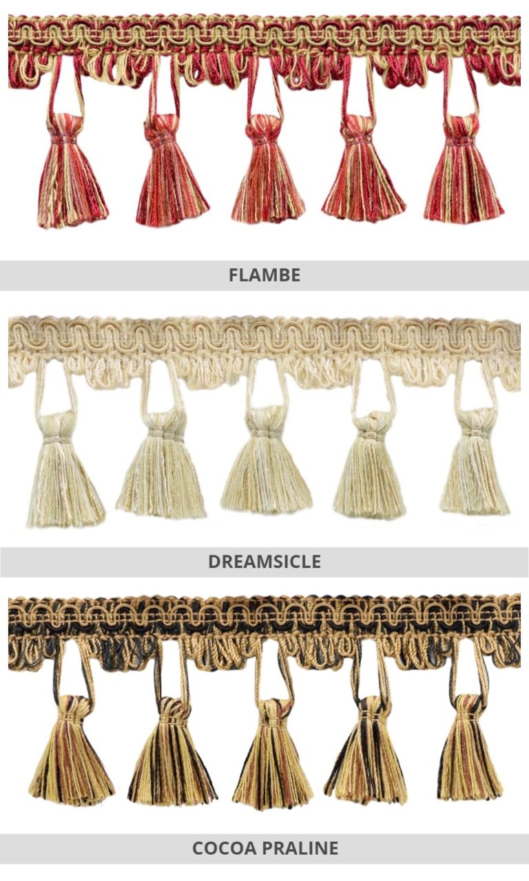 Custom Roman Shades with Decorative 'Venice' Tassel Trim I Spiffy Spools