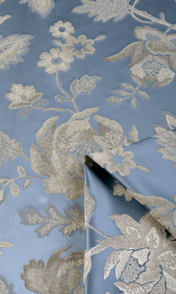 'Jazz' Bespoke Patterned Fabric Sample (Indigo Blue/ Gr-eige)