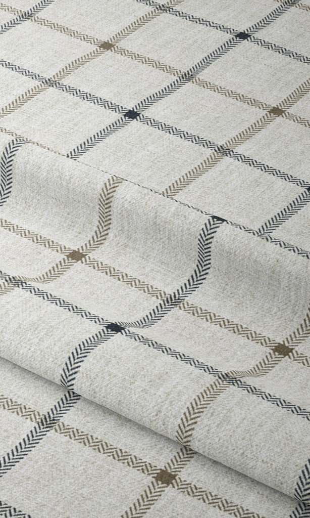 Check Patterned Window Drapery Online I Oatmeal White I Spiffy Spools