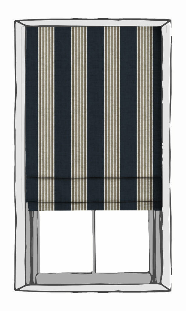 Order Modern Striped Custom Shades I Navy Blue/ Brown I Spiffy Spools