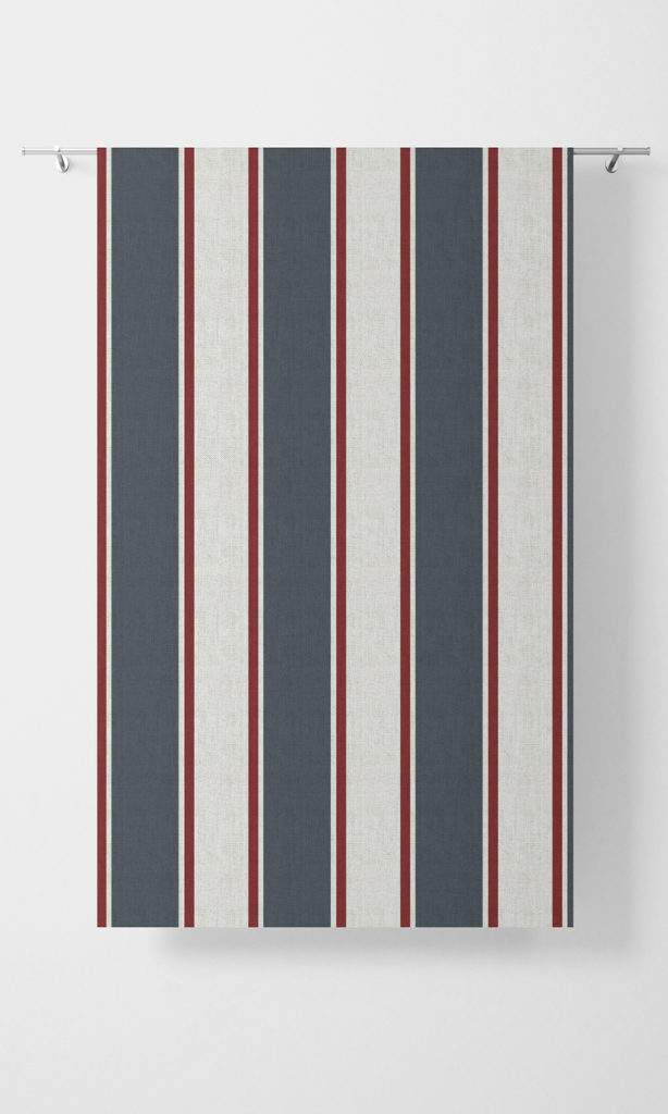 Order Custom Striped Window Shades I Slate Grey/ Red I Spiffy Spools