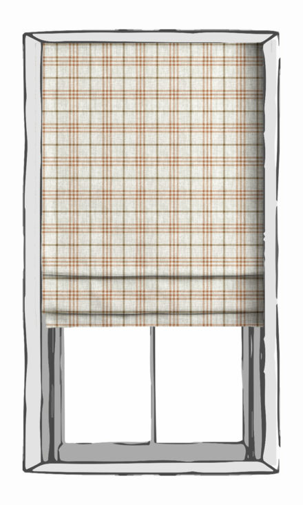 Check Patterned Curtains Online I Linen White & Muted Orange I Spiffy ...