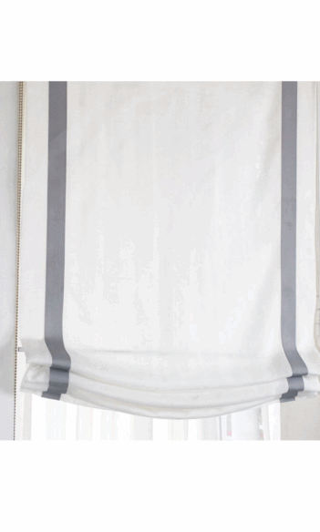 Custom Roman Shades with Grosgrain Ribbon Trim I Spiffy Spools