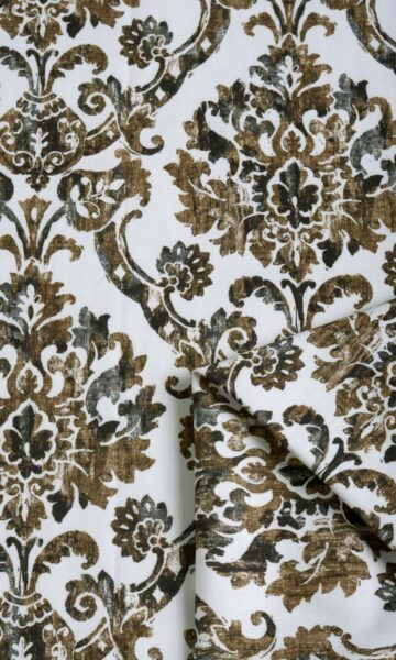 Order Damask Print Roman Shades & Blinds I Brown/ Grey I Spiffy Spools