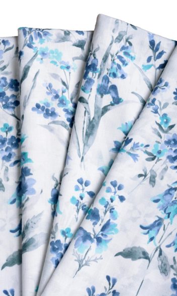 Order Floral Print Roman Shades Online I Blue/ Grey I Spiffy Spools