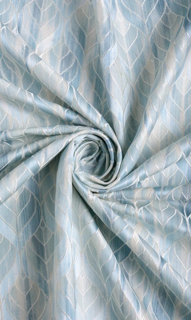 'Rhine Blue' Petal Patterned Fabric Sample (Blue)