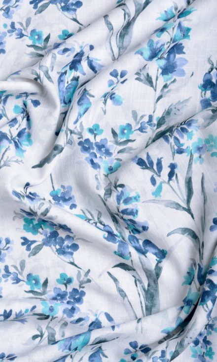 Order Floral Print Roman Shades Online I Blue/ Grey I Spiffy Spools