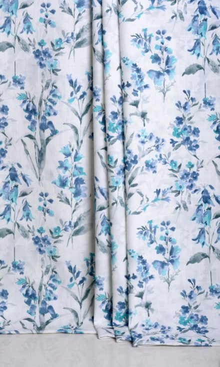 Order Floral Print Roman Shades Online I Blue/ Grey I Spiffy Spools