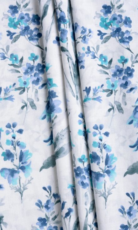 Order Floral Print Roman Shades Online I Blue/ Grey I Spiffy Spools