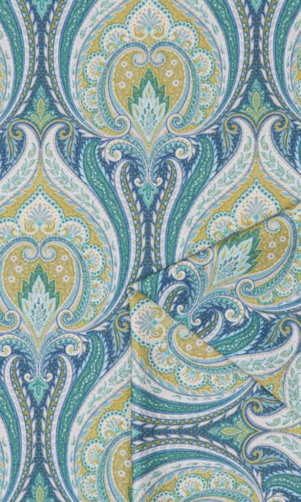'Zuber' Floral Damask Roman Blinds (Blue/ Green)