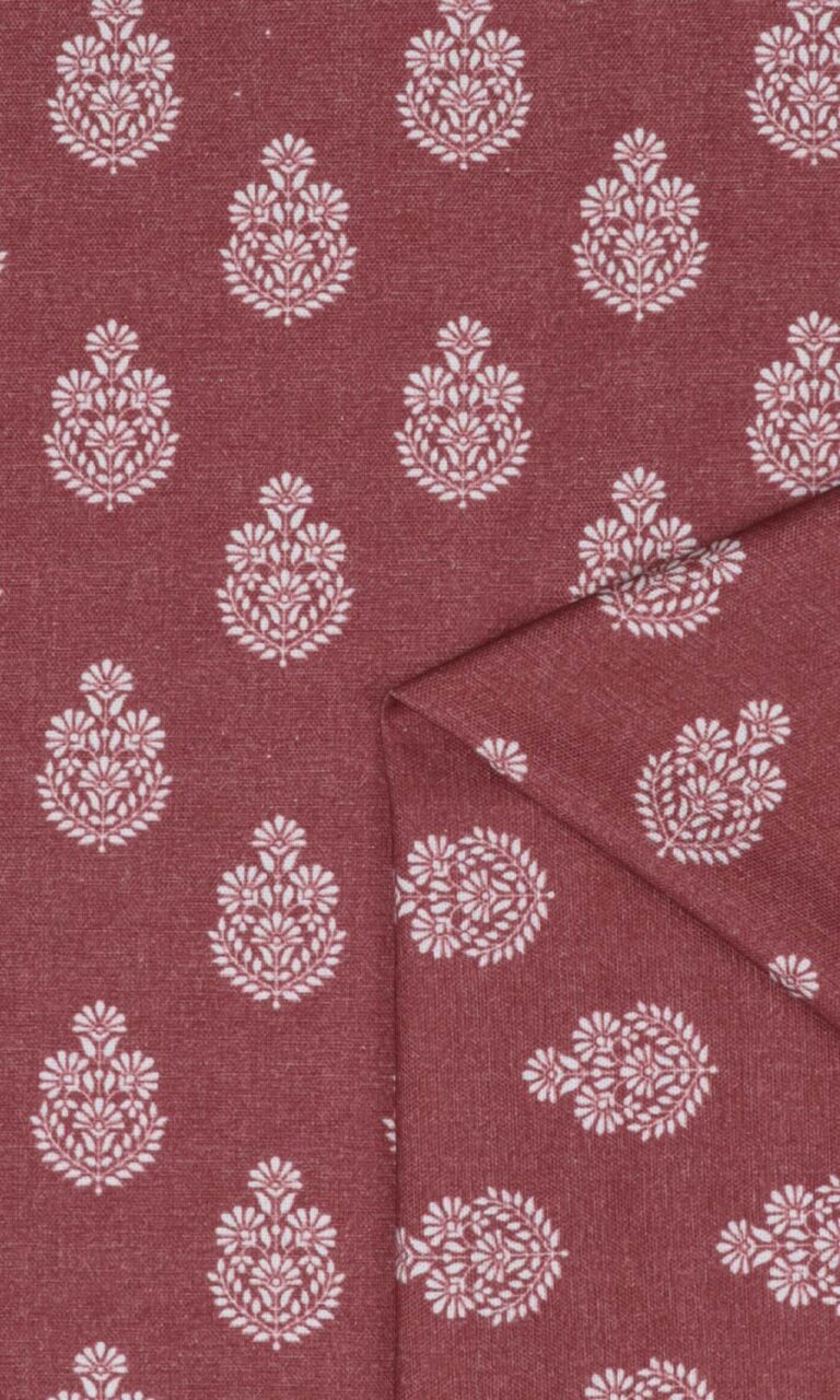 Order Floral Cotton Blinds Online I Maroon Red I Spiffy Spools