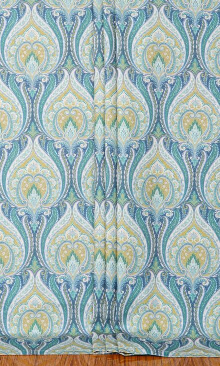 'Zuber' Floral Damask Roman Blinds (Blue/ Green)