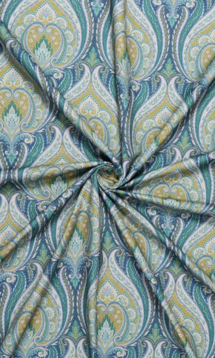 'Zuber' Floral Damask Roman Blinds (Blue/ Green)