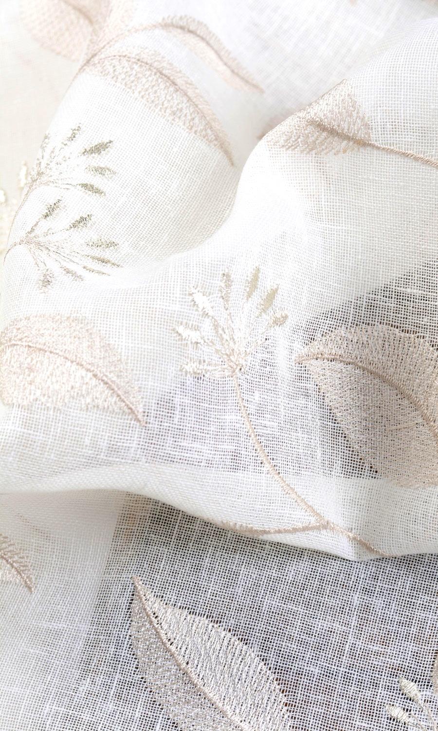 Order Sheer Floral Embroidered Roman Shades Online I White/ Beige I ...