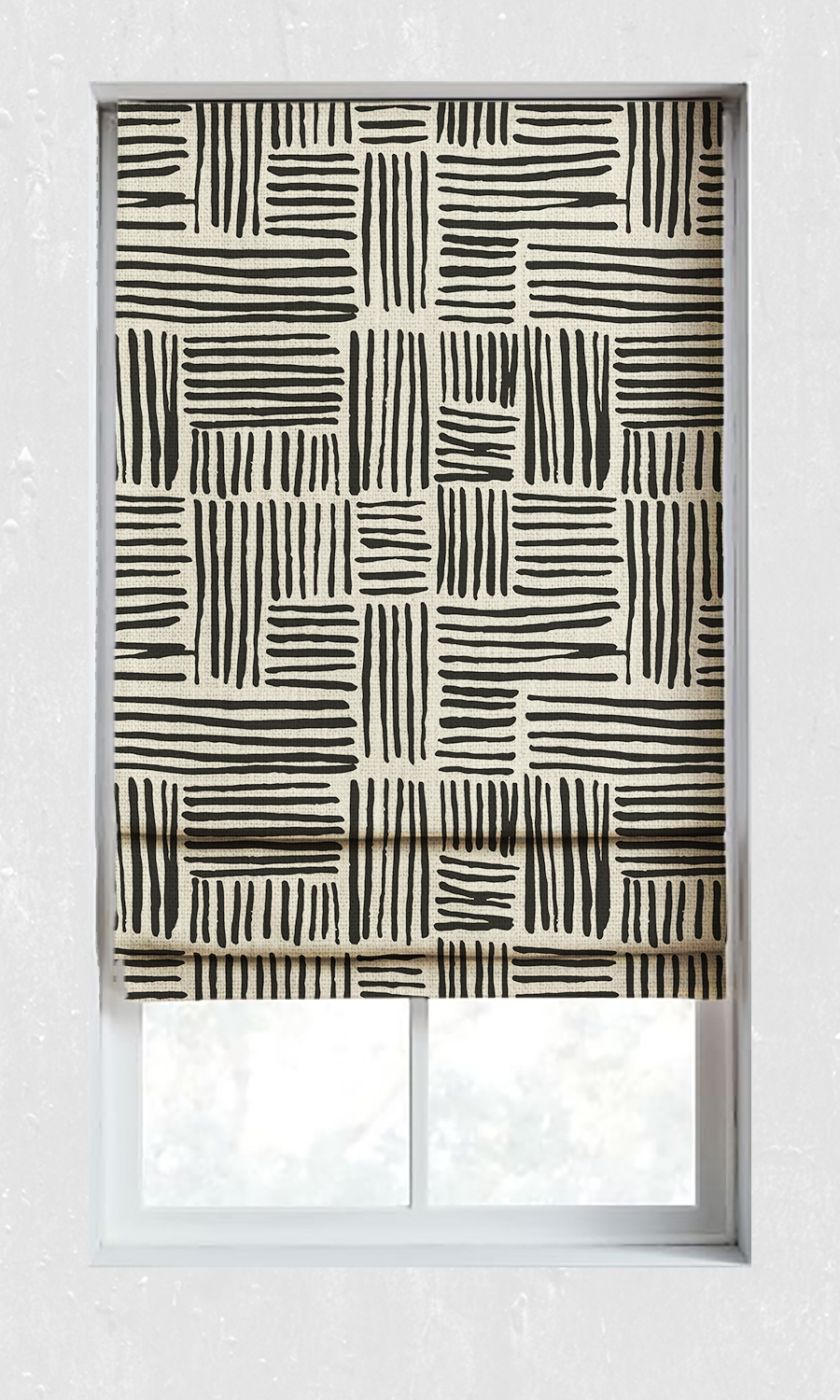 Modern Print Custom Curtains Online I Black/ Ivory I Spiffy Spools